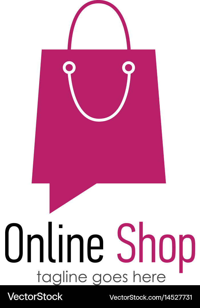 Online shop logo design template Royalty Free Vector Image