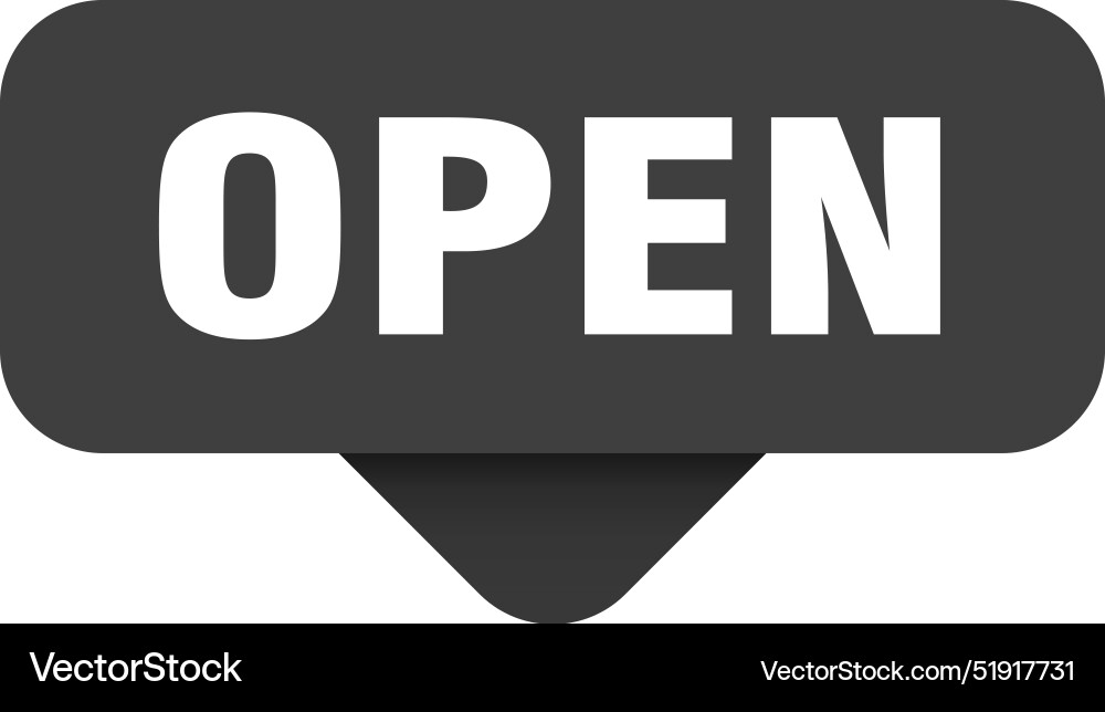 Open sticker open sign on transparent background Vector Image