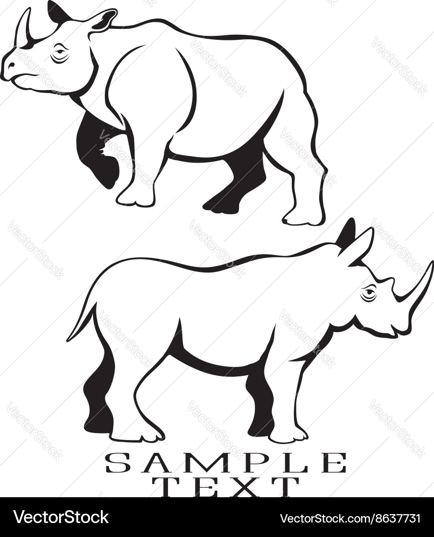 Rhino Royalty Free Vector Image - VectorStock