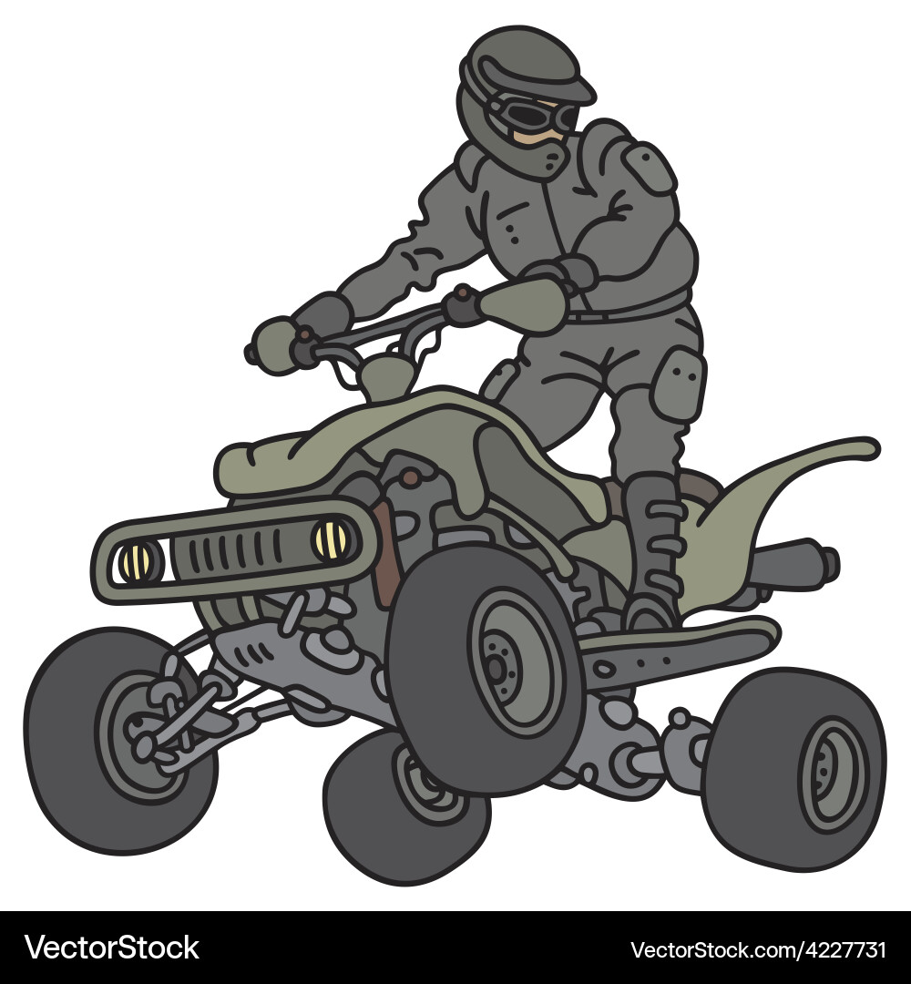 Rider on the atv Royalty Free Vector Image - VectorStock