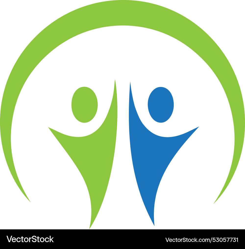 Two children logo design Royalty Free Vector Image