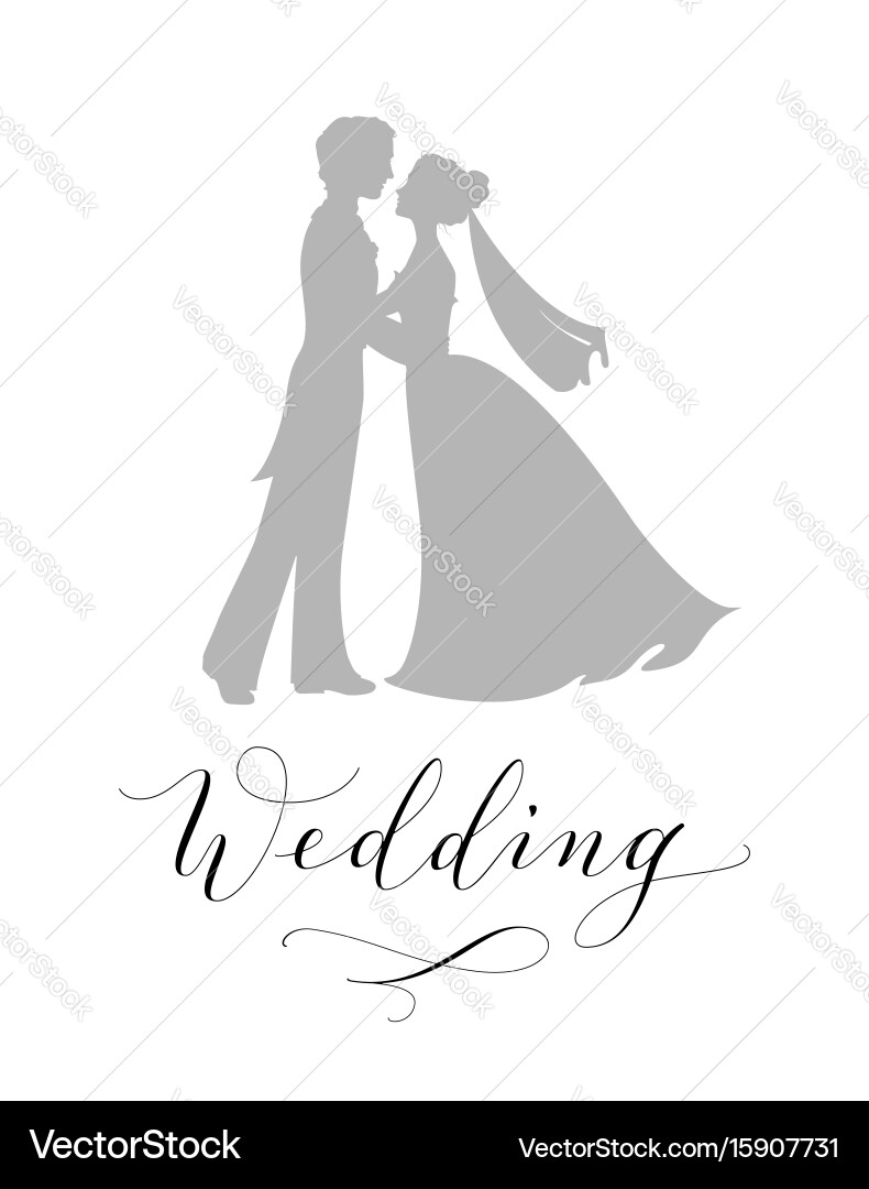 Wedding design concept bride and groom Royalty Free Vector