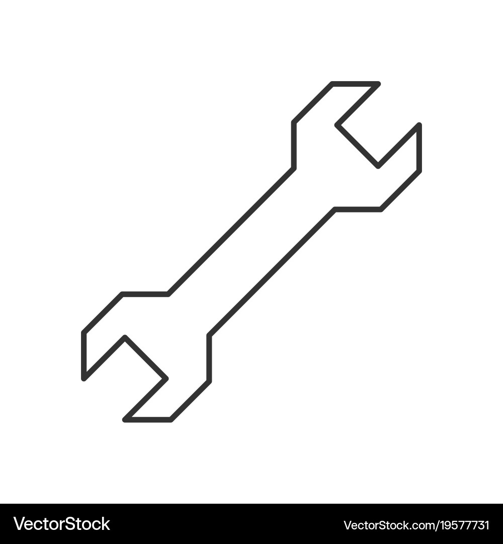 Wrench outline icon Royalty Free Vector Image - VectorStock