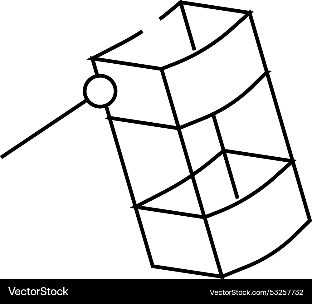 Box kite fly line icon Royalty Free Vector Image