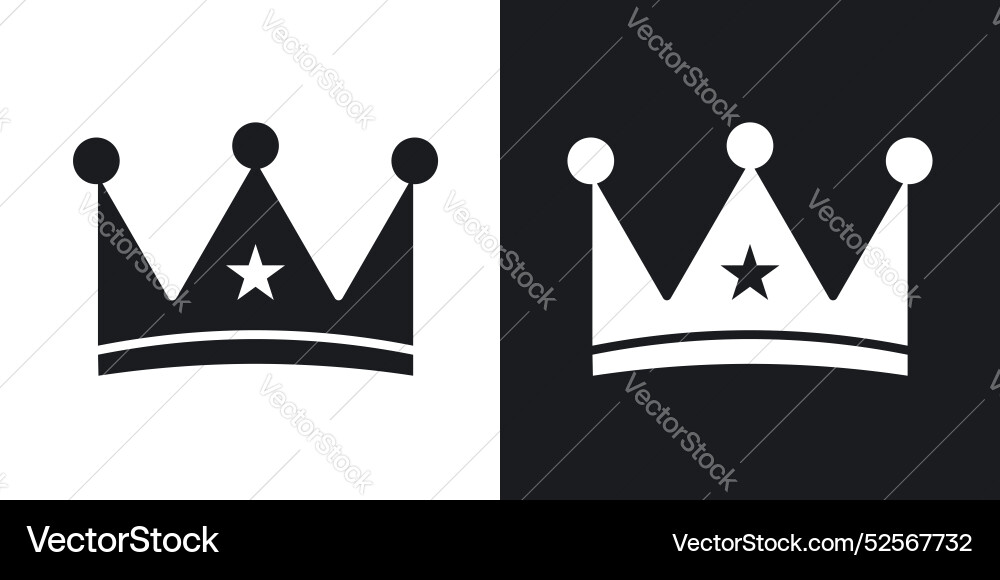 Crown icon set on white background Royalty Free Vector Image