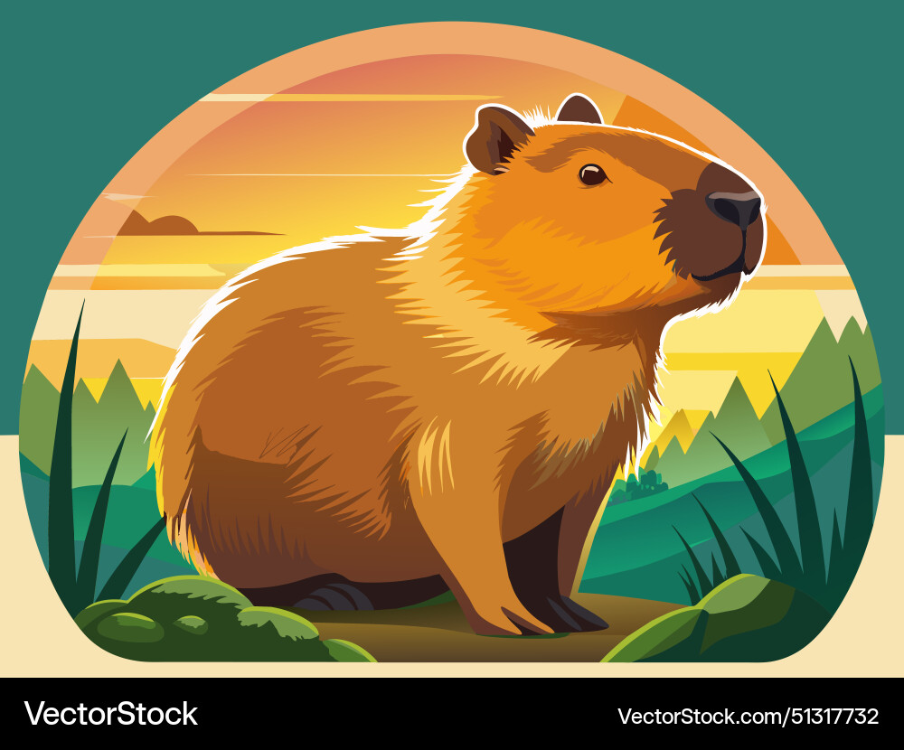 Cute Brown Capybara Royalty Free Vector Image - VectorStock