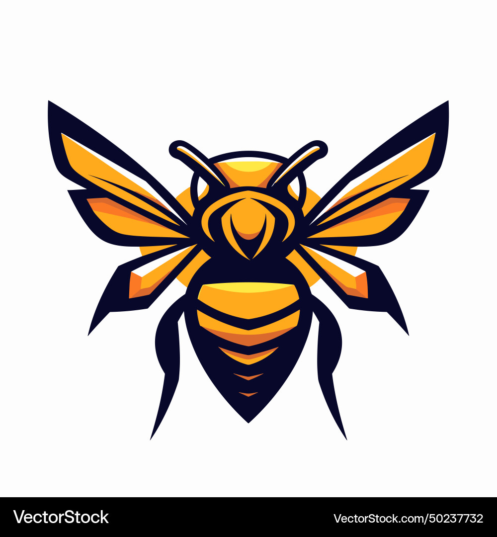 Esport logotype bee icon sticker insect Royalty Free Vector