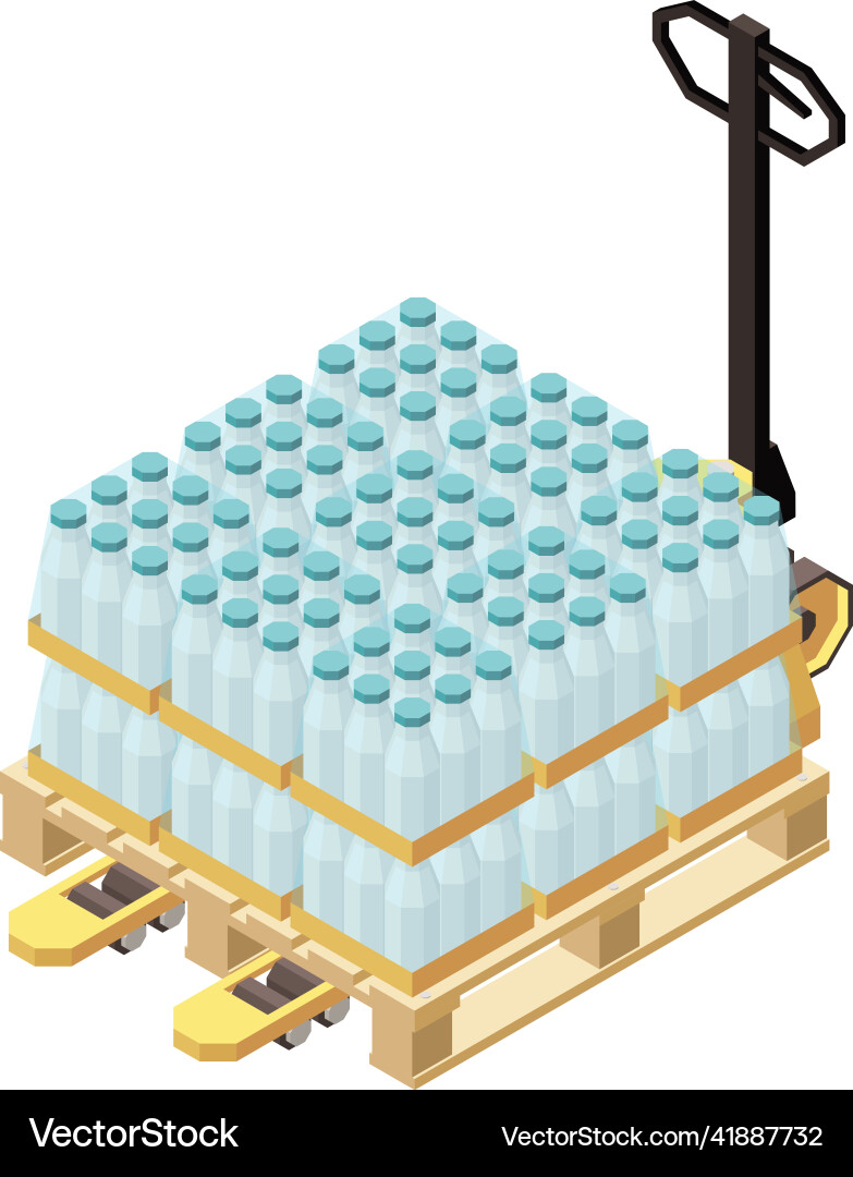 Milk warehouse cart composition Royalty Free Vector Image