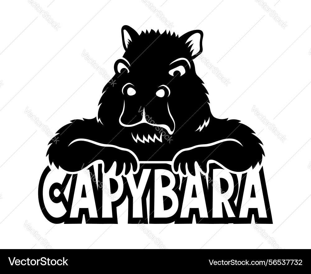 Monochrome Charakter Tier wütend capybara Vektorbild