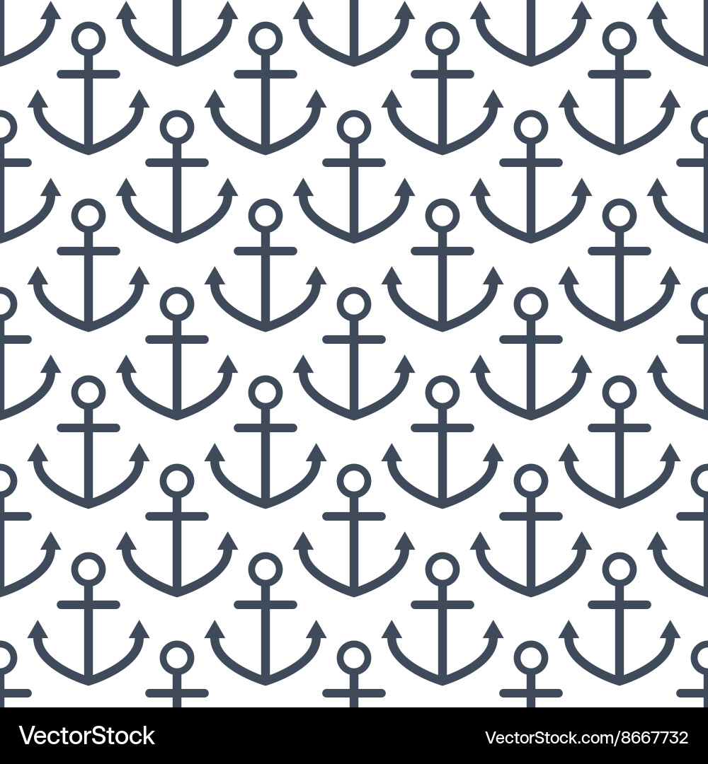 Navy Anchor Seamless Pattern Royalty Free Vector Image