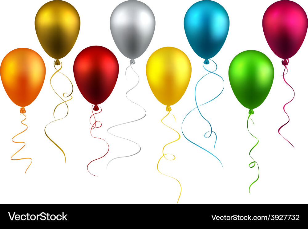 Set of realistic balloons Royalty Free Vector Image