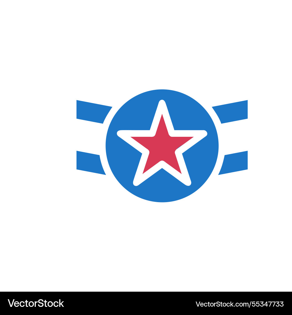 American star roundel graphic Royalty Free Vector Image