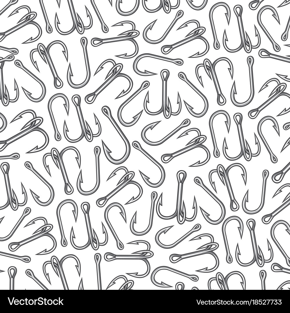 Background pattern with fishing hook Royalty Free Vector