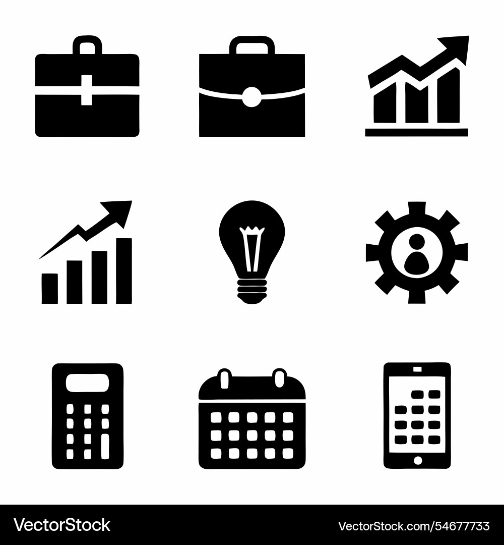 Business blueprint icons Royalty Free Vector Image