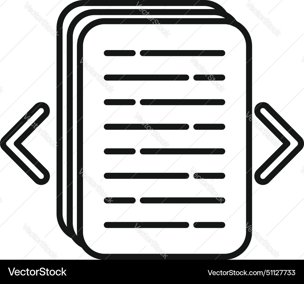 Change digital book page icon outline Royalty Free Vector