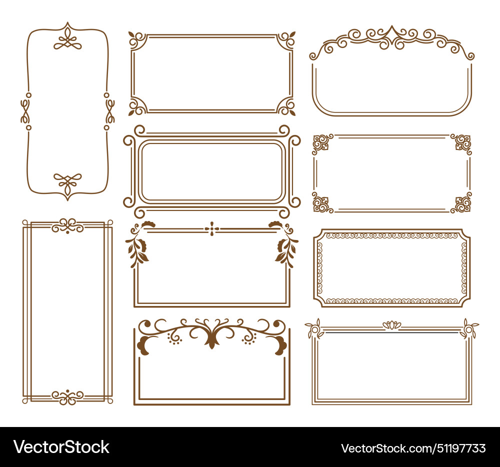 Elegant and timeless classical frames collection Vector Image