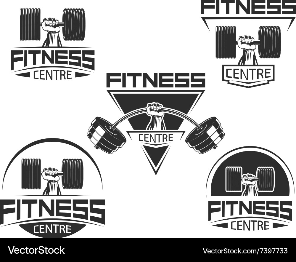 Fitness & Strength Icons Royalty Free Vector Image