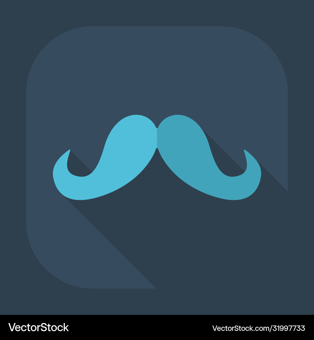 Flat modern design with shadow icon mustache Vector Image