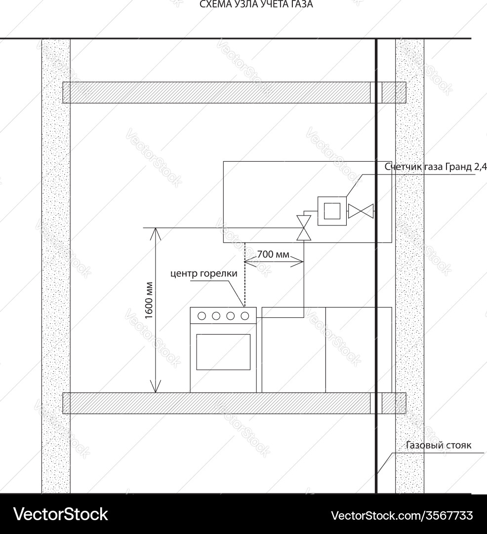 Gas pipe scheme Royalty Free Vector Image - VectorStock