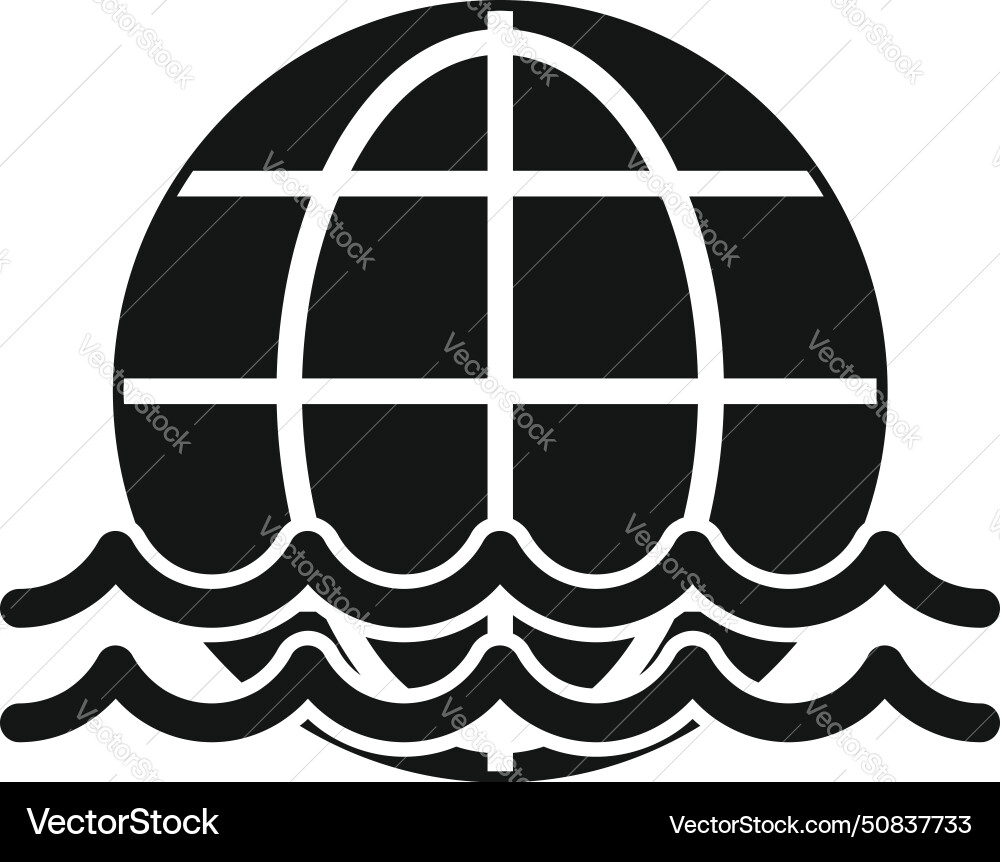 Global planet sea level rise icon simple Vector Image