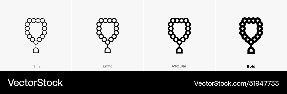 Japa mala icon thin light regular and bold style Vector Image