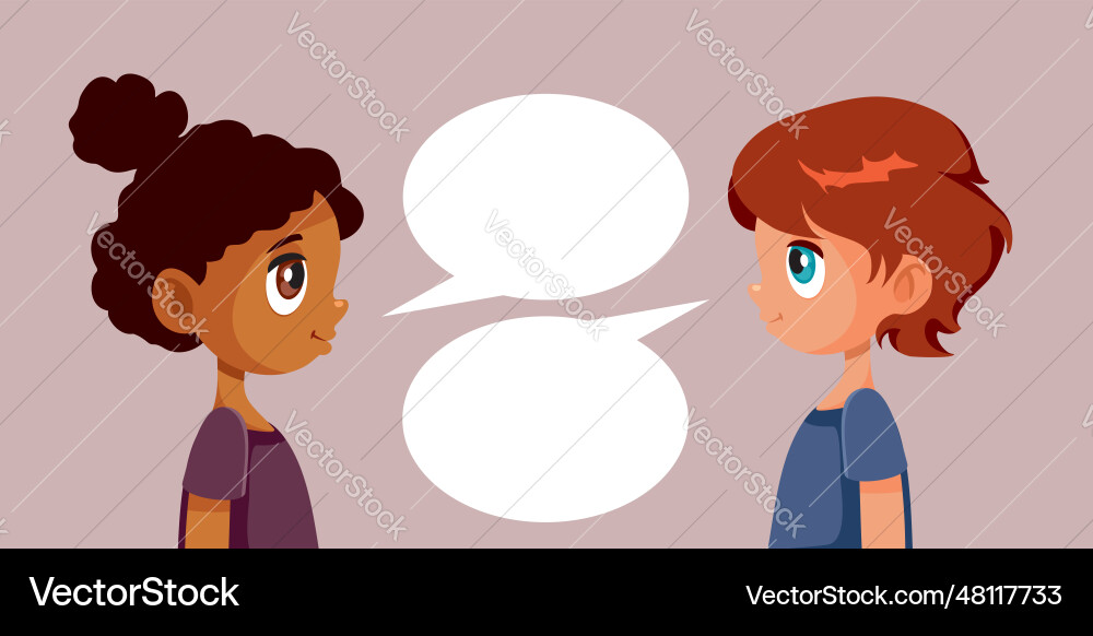 Kids having a dialogue communication concept Vector Image