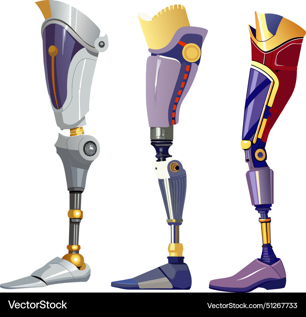 Limb bionito amputation and leg prosthesis Vector Image
