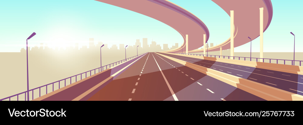 Modern City Highway Royalty Free Vector Image - VectorStock