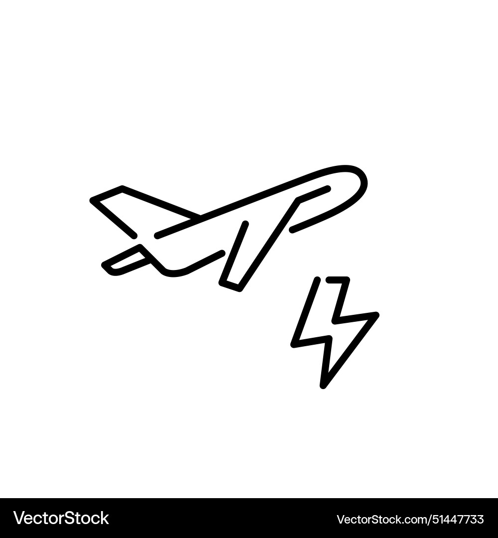 Plane climbing and lightning electric flight Vector Image
