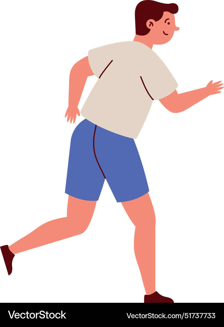Running man side view Royalty Free Vector Image