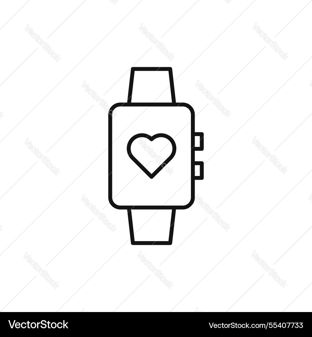 Smartwatch icon simple thin line Royalty Free Vector Image