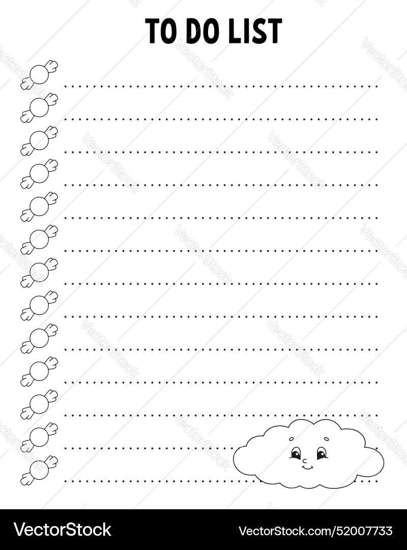 To do list printable template lined sheet Vector Image
