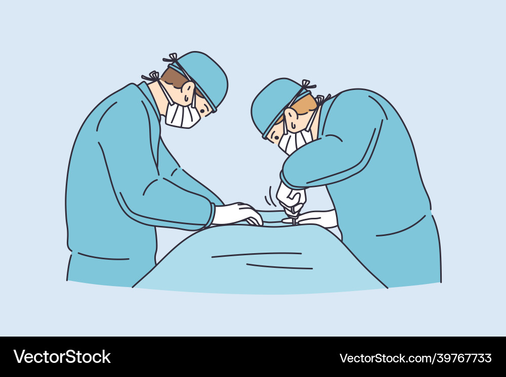 Two Surgeons in Clinic Royalty Free Vector Image