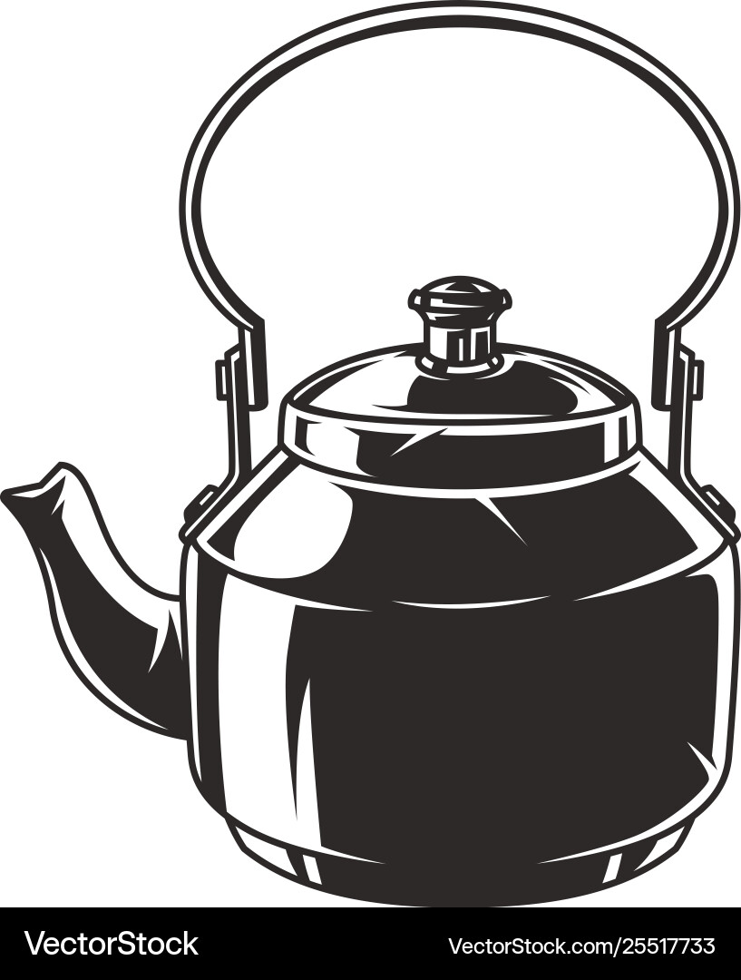 Vintage camping kettle concept Royalty Free Vector Image