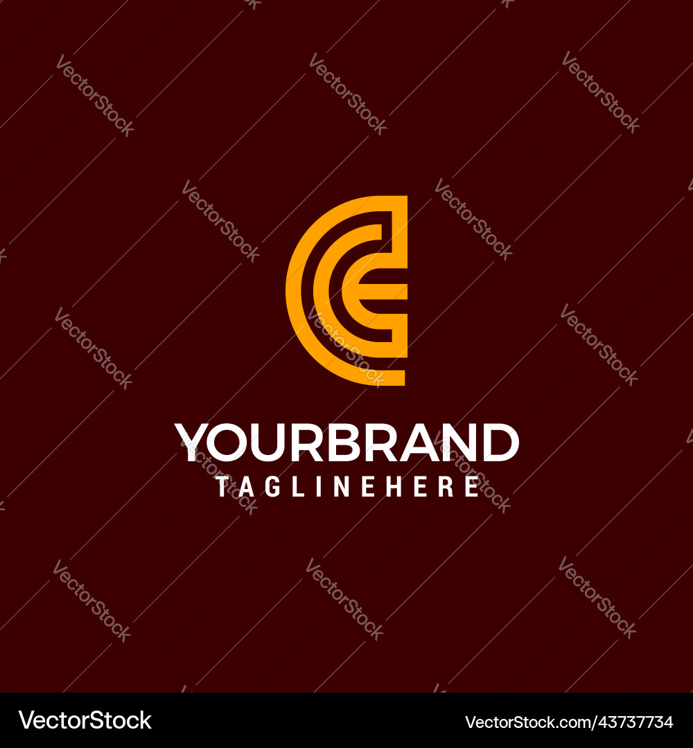 Ce letters logo c and e letter alphabet Royalty Free Vector