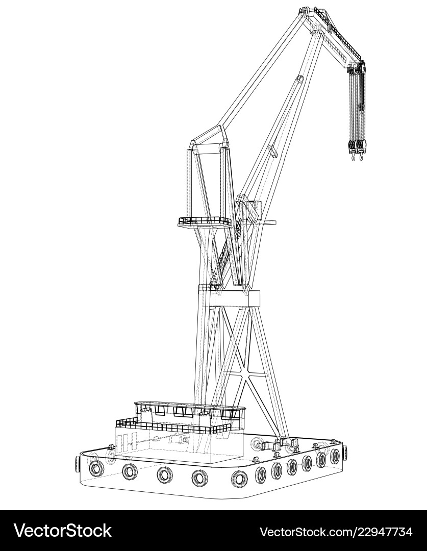 Floating crane Royalty Free Vector Image - VectorStock