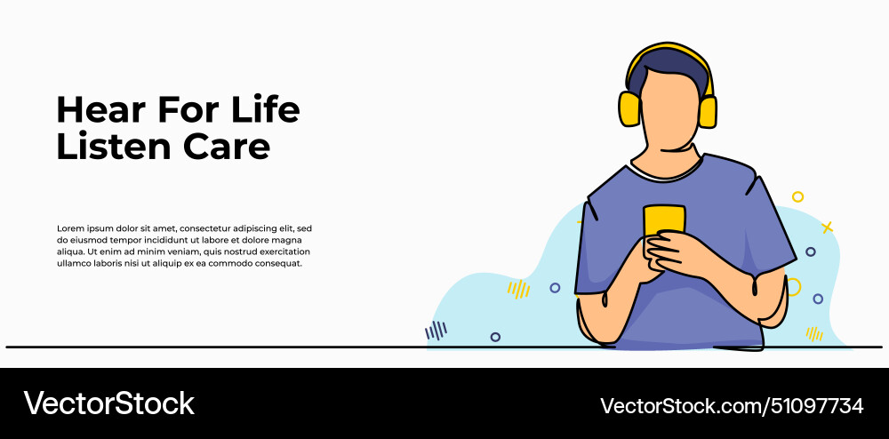 Listening to music using Royalty Free Vector Image