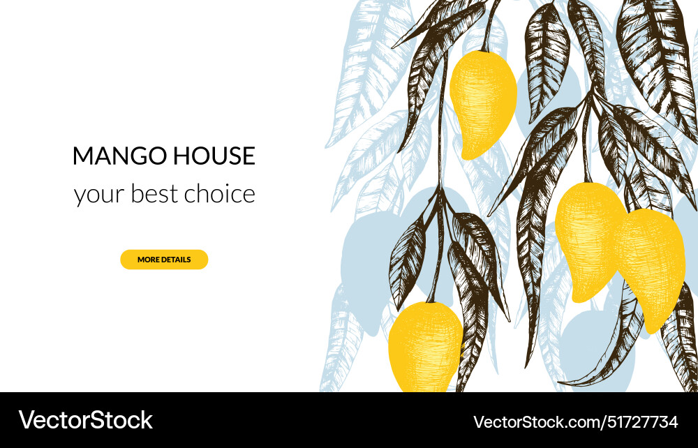 Mango Fruit Banner - Tropical Stock Royalty Free Vector