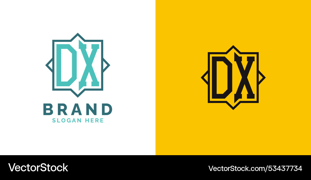 Modern dx monogram logo design initial letter dx Vector Image