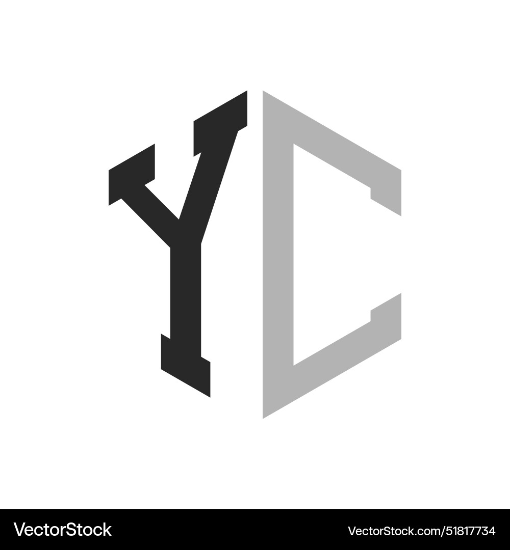 Modern unique hexagon letter yc logo design Vector Image