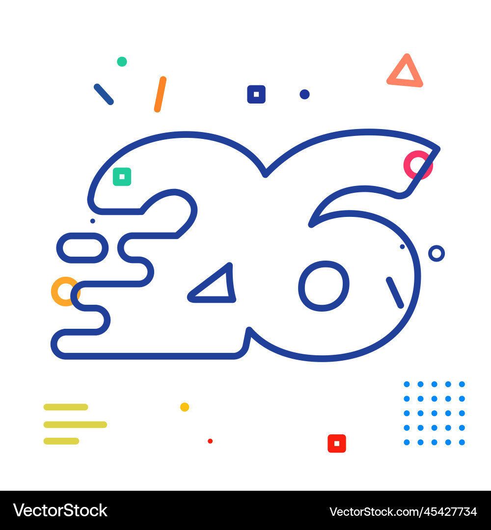 Number 26 line fast icon logo Royalty Free Vector Image