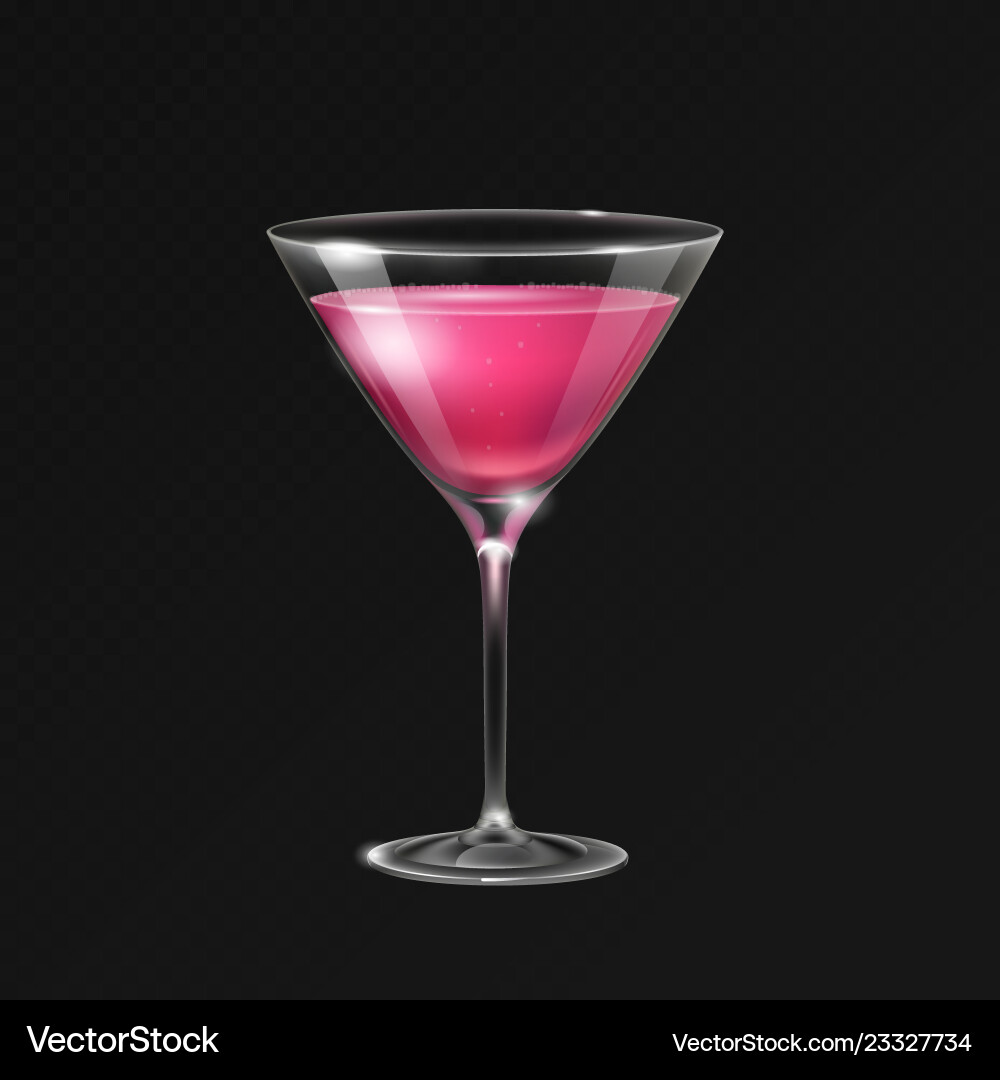 Realistic cocktail cosmopolitan glass Royalty Free Vector