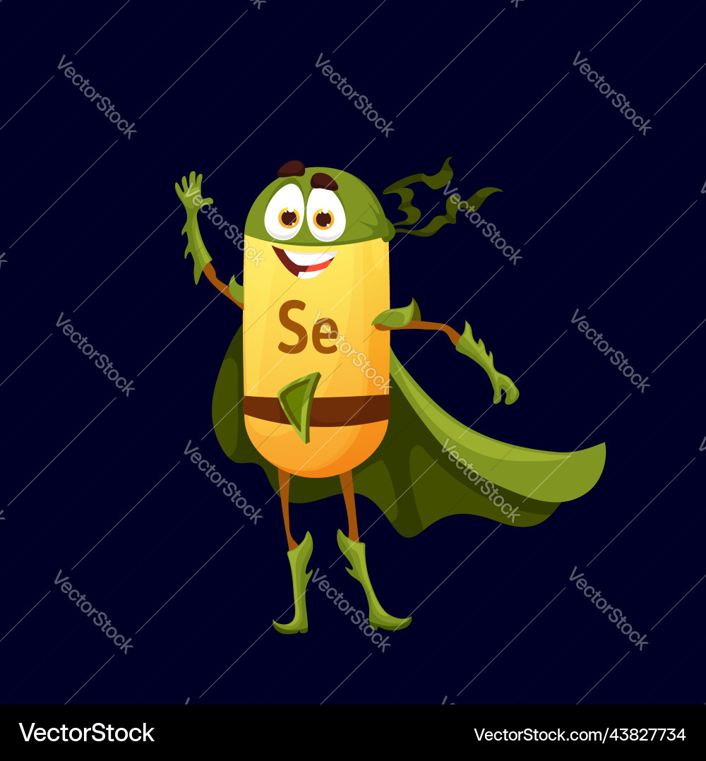 Selenium Superhero Capsule Royalty Free Vector Image