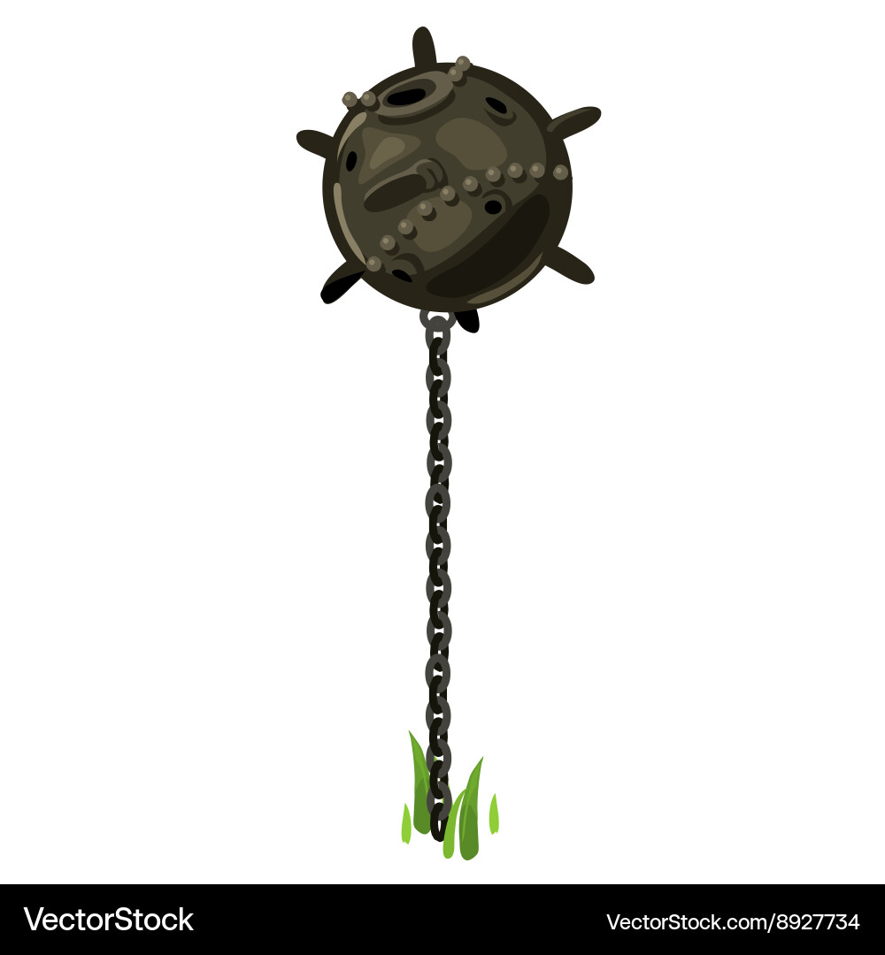 Underwater old bomb on the chain Royalty Free Vector Image
