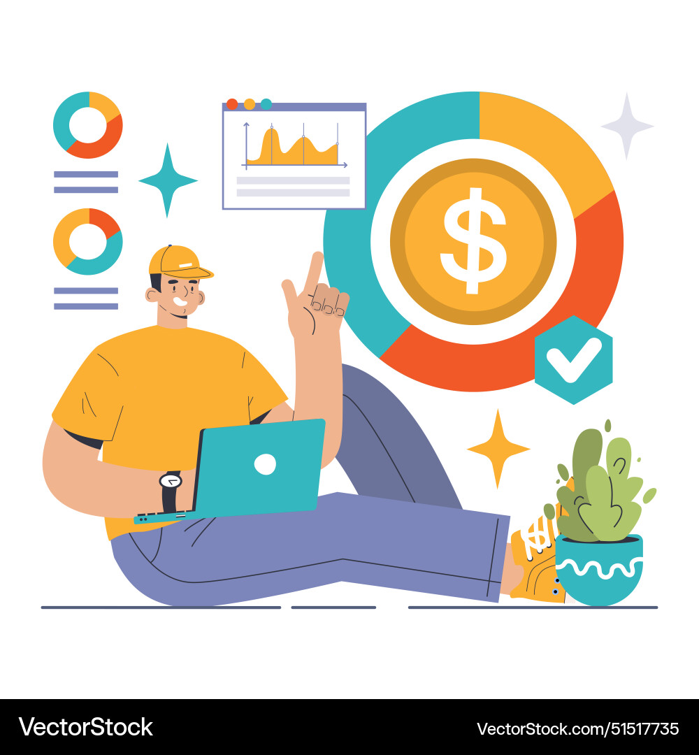 Asset allocation concept flat Royalty Free Vector Image