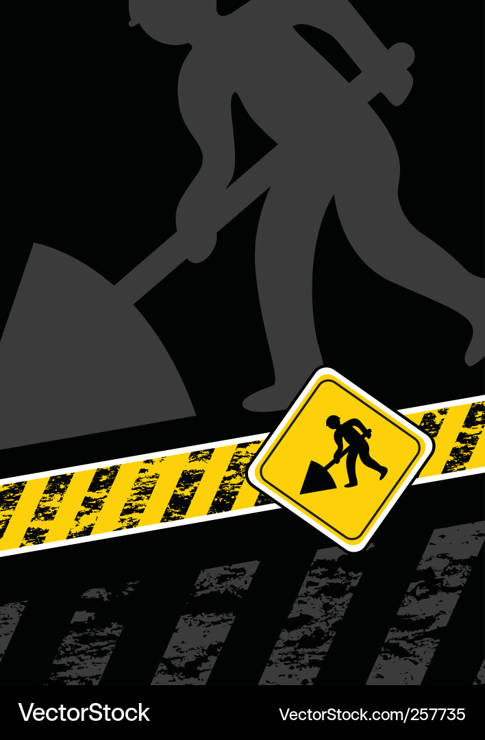 Construction Site - Worker Digging – Royalty-Free Vector | VectorStock