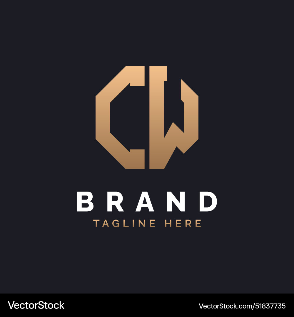 Cw logo design modern minimal elegant and luxury Vector Image