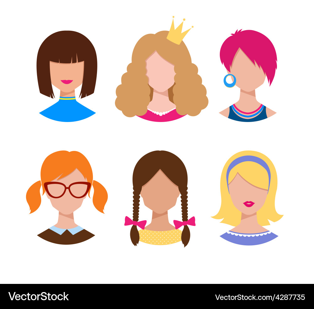 Female avatars Royalty Free Vector Image - VectorStock