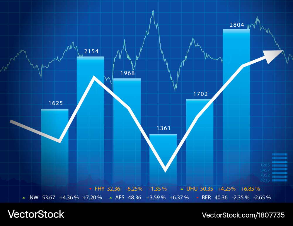 Financial Graph with Upward Trend Royalty Free Vector Image
