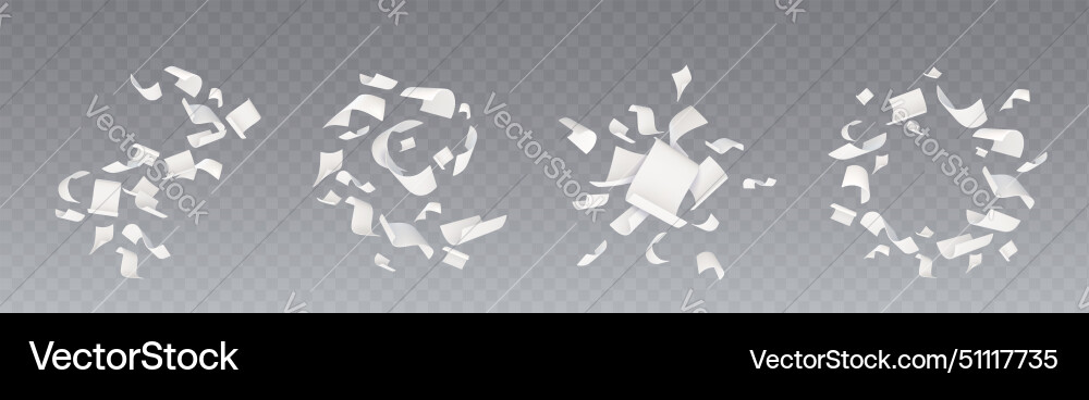 Flying white paper sheets Royalty Free Vector Image